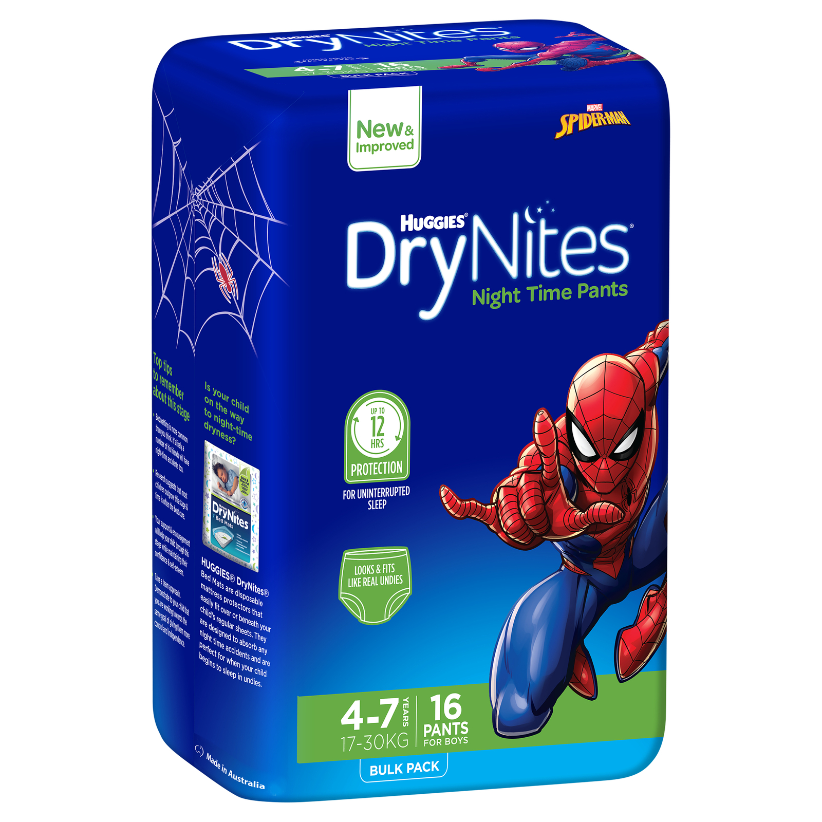 Huggies DryNites Boys Size: 4 - 7 Years (17 - 30kg) Carton of 4 x 16's